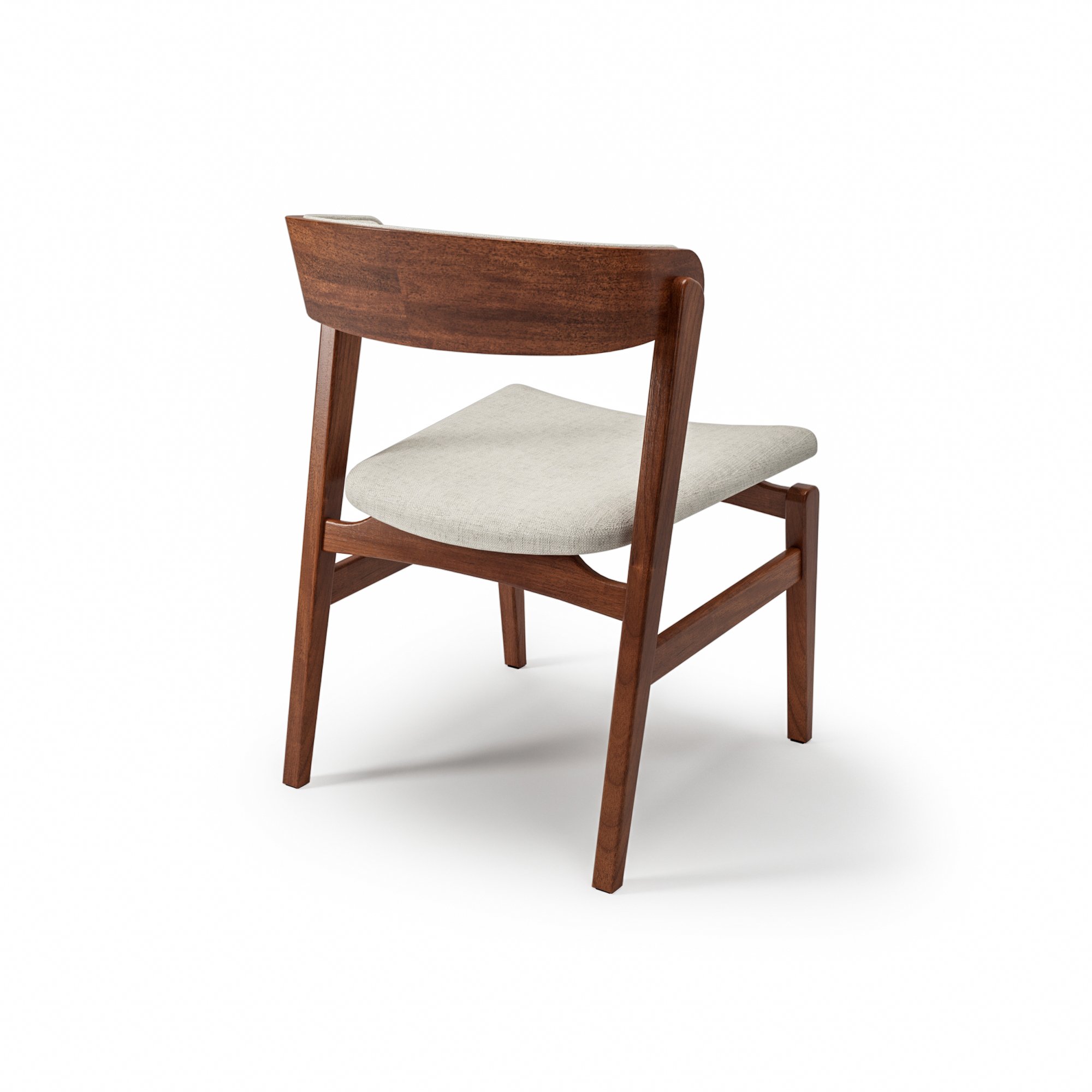 Cadeira de Jantar Olivia com Assento Estofado e Encosto Estofado Castanho com Linho Mescla 154A